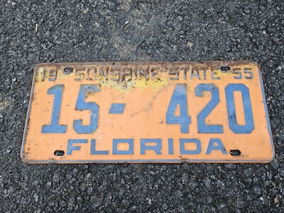 Vintage 1955 Florida License Plate - Manatee County #420 | eBay