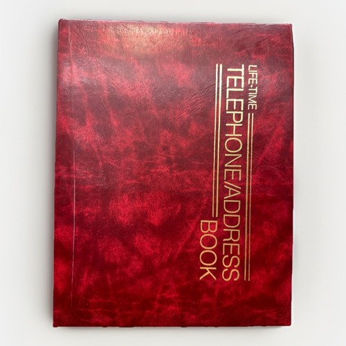 Vintage NEW Life Time Telephone Address Book Red DRY ERASE Reusable ...