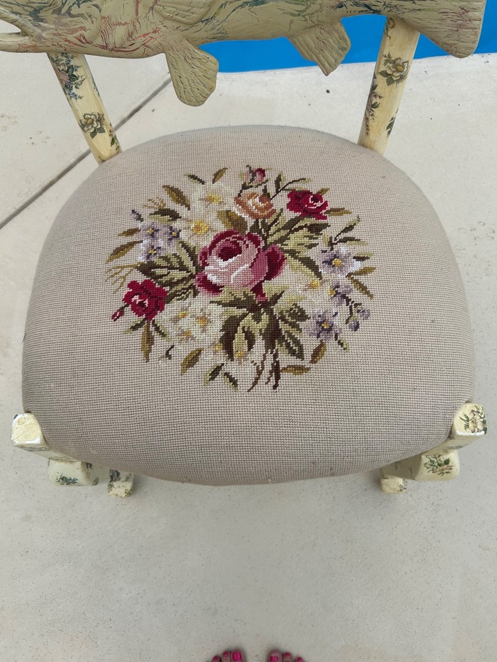 Mackenzie-Childs Hand-Painted FOREST FISH Side Chair 42" | eBay