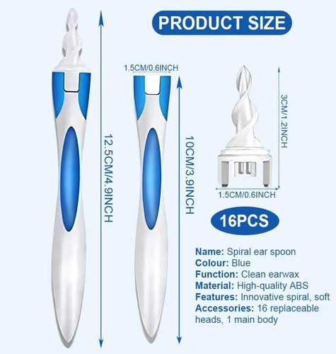 Ear Wax Remover, Safe and Soft 360 Degree Spiral Silicone Ear Cleaning ...