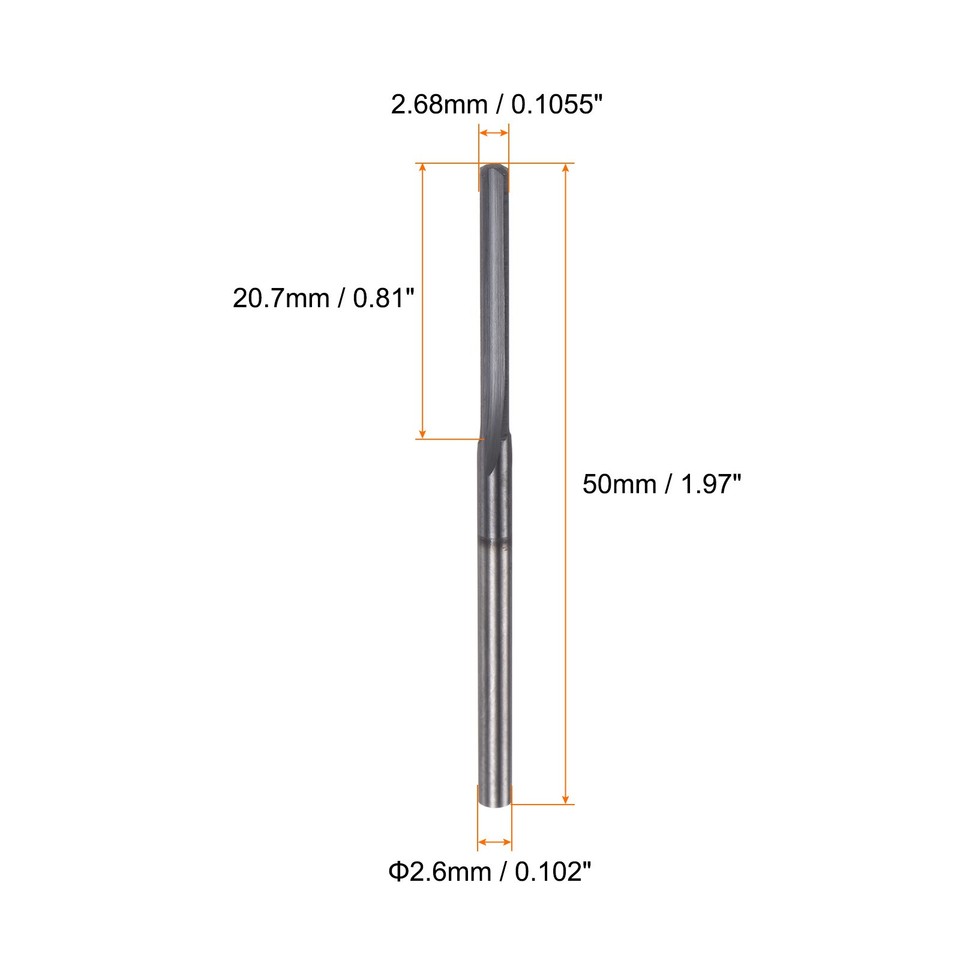 Carbide Chucking Reamer 0.1055" Straight Flute Straight Shank Machine ...