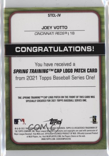 2021 Topps Spring Training Cap Logo Manufactured Joey Votto #STCL-JV ...