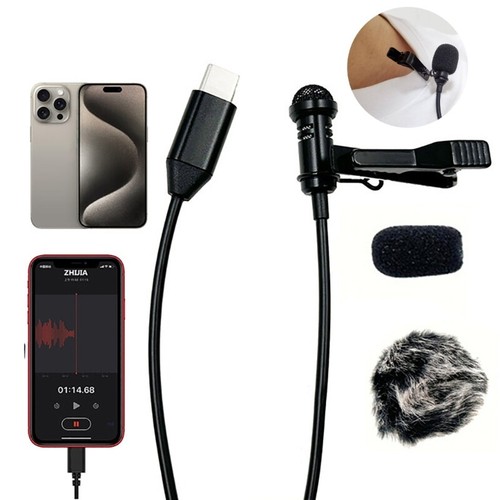 Travel Friendly Type C Lavalier Mic Clear Recording Sensitivity Lapel ...
