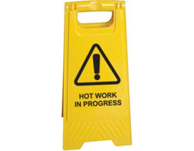 GLOBAL SPILL A-Frame Yellow Floor Sign Hot Work in Progress (ECONOMY ...