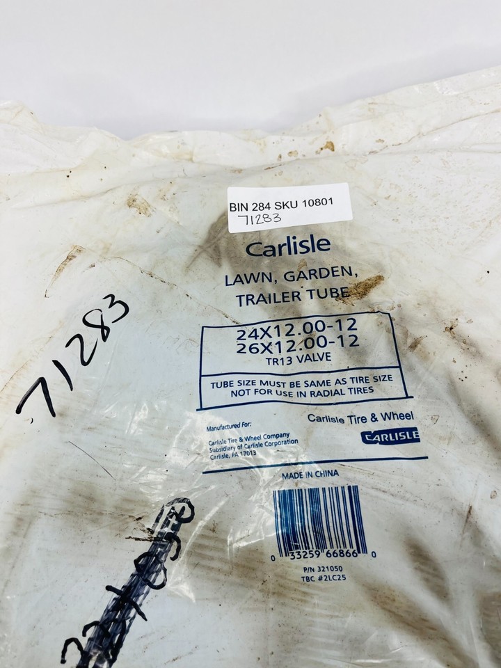 Genuine Carlisle 71283 Trailer Tube 24x12.00-12 26x12.00-12 321050 NOS ...