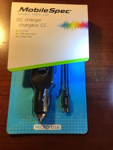 Mobilespec DC Charger, 2.4 Amp, 8 Ft Coiled Cable, Micro USB | eBay