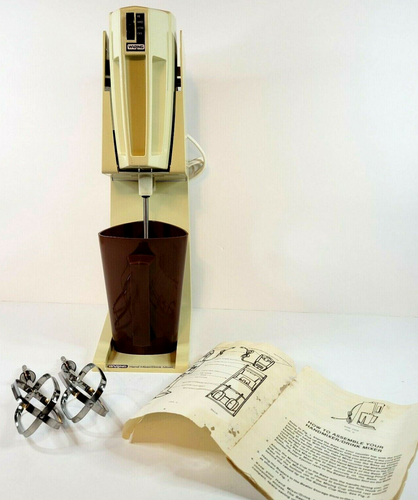Waring Hand Mixer/Drink Mixer 3 Speed Stand Recipe Book Manual Beaters ...