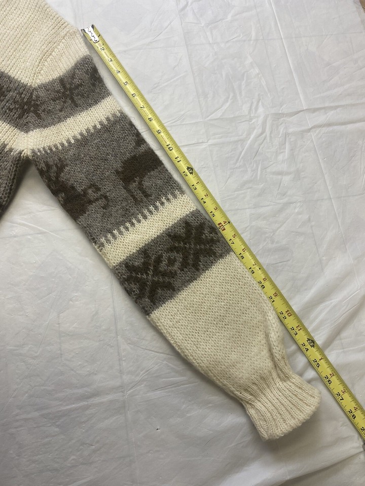 NWT Vintage Brown Bison Wool Knit Sweater Mens Size Large NOS Made In ...