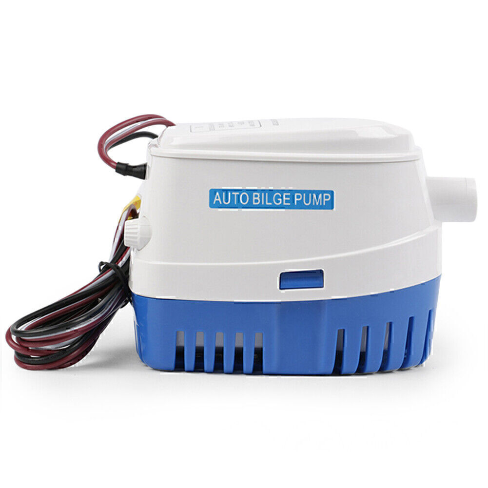 24V 1100GPH Marine Boat Automatic Bilge Pump RV Submersible Auto Water ...