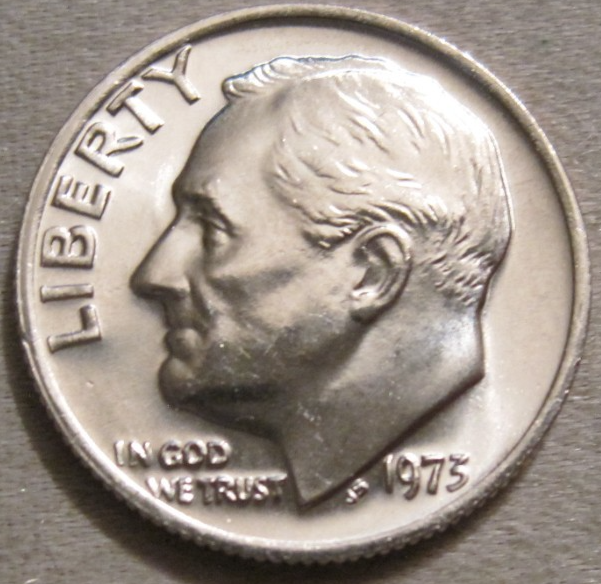 SELLING AS SHOWN - 1973 P UNCIRCULATED ROOSEVELT DIME ~ NICKEL CLAD ...