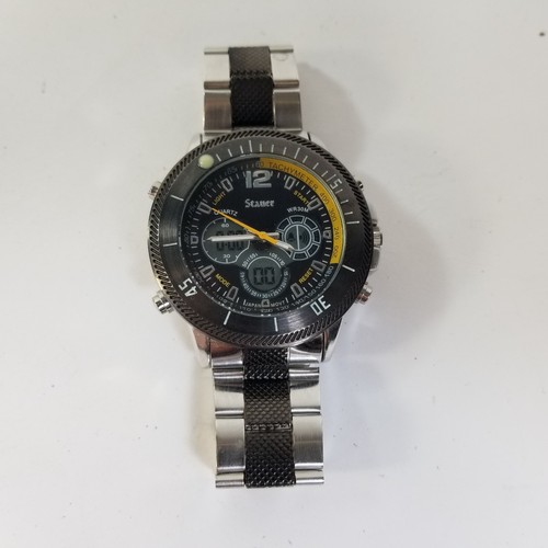 Stauer Men's Watch Hybrid Analog Digital Colossus 20410 3ATM Tachymeter ...