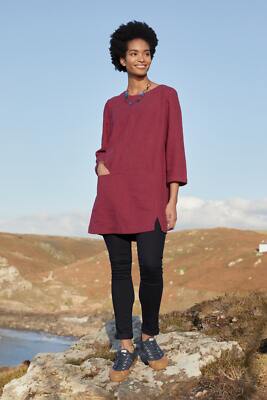 Seasalt Women's Tunic - red St Agnes Clay Ramie Blend Tunic - Regular ...