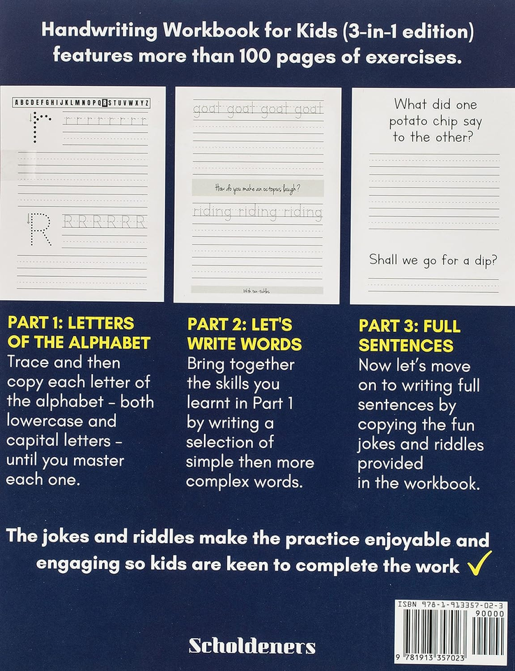 Handwriting Workbook for Kids: 3-In-1 Writing Practice Book to Master ...