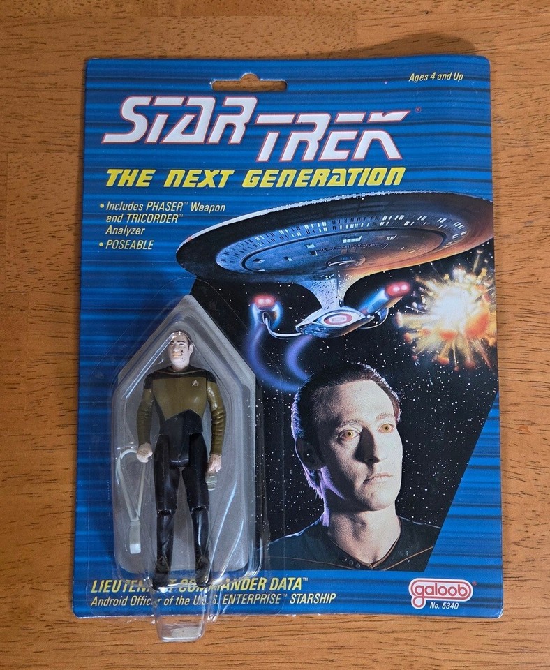 New Star Trek Next Generation Lt. Commander Data Action Figure Galoob ...
