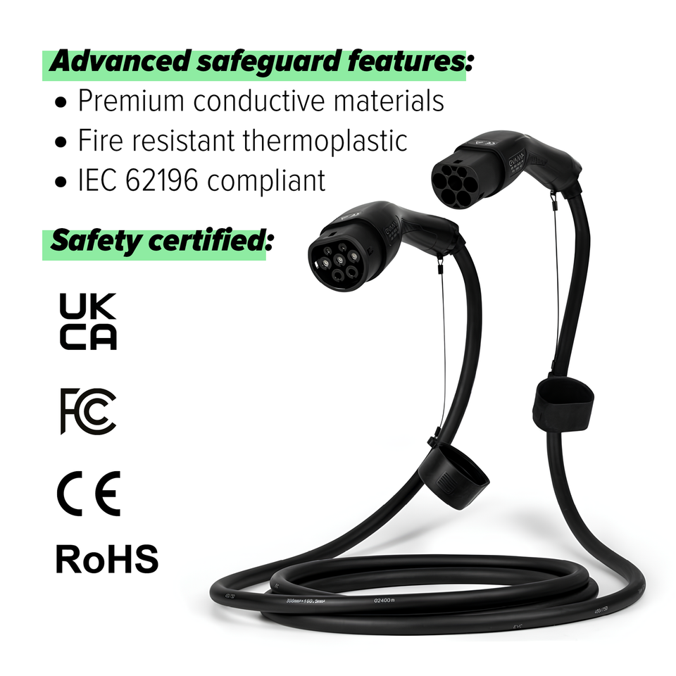 CHERY TIGGO PHEV EV Charger Cable Type 2 to Type 2 32A 5M 7kW Charging ...