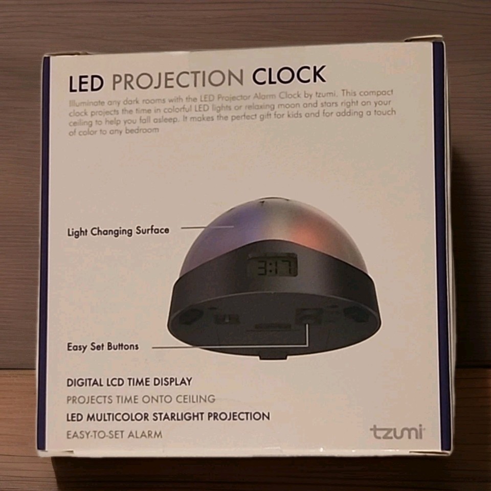 Tzumi LED Projection Clock w/Multi-Color Starlight Projector And ...