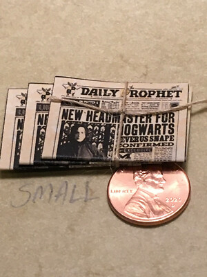 2" tall SMALL Daily Prophet newspaper mini Hogwarts New Headmaster ...