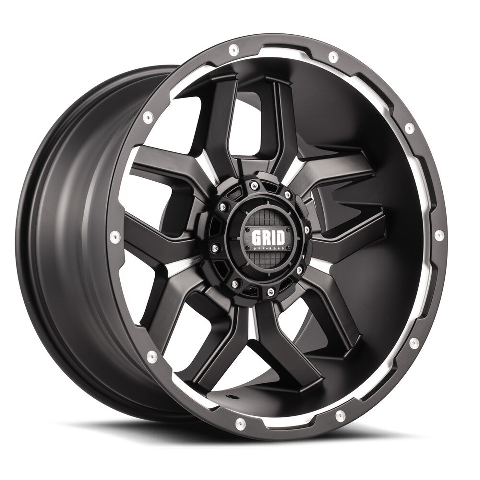 Grid Wheels 17x9 -12 5x135 87.10 GD07 Matte Black with Milled Accents ...