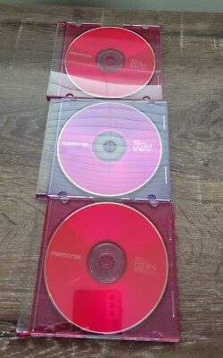 (3) Memorex Music Cool Colors CD-R Recordable Compact Discs 40x 700 MB ...