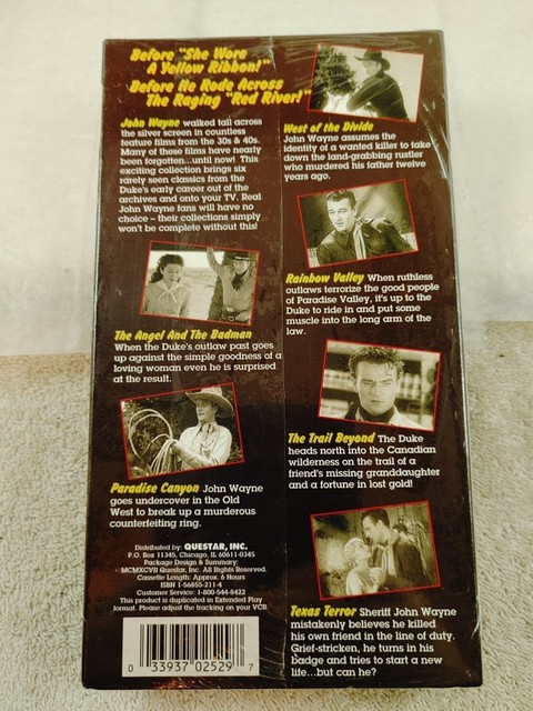 John Wayne The Duke in 6 Classic Westerns VHS Questar Video Collection ...