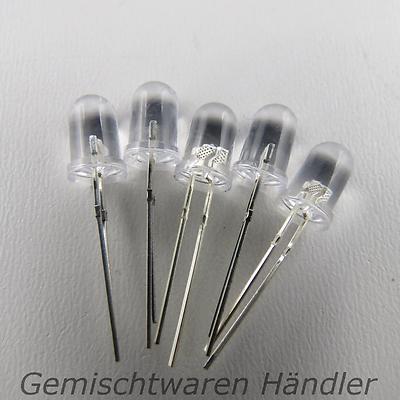 5 weiße LEDs 5mm LED Sortiment zusammenstellbar klar rot blau gelb grün ...