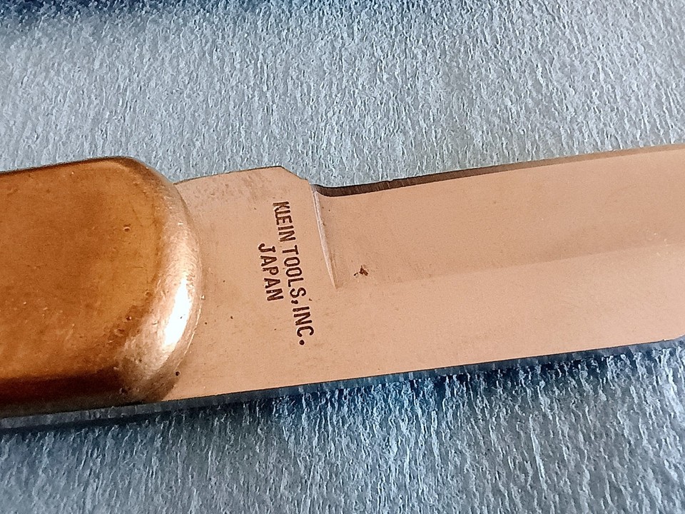 Klein Tools 44037 Sportsman Drop Point Blade Wood Handle Folding Knife ...