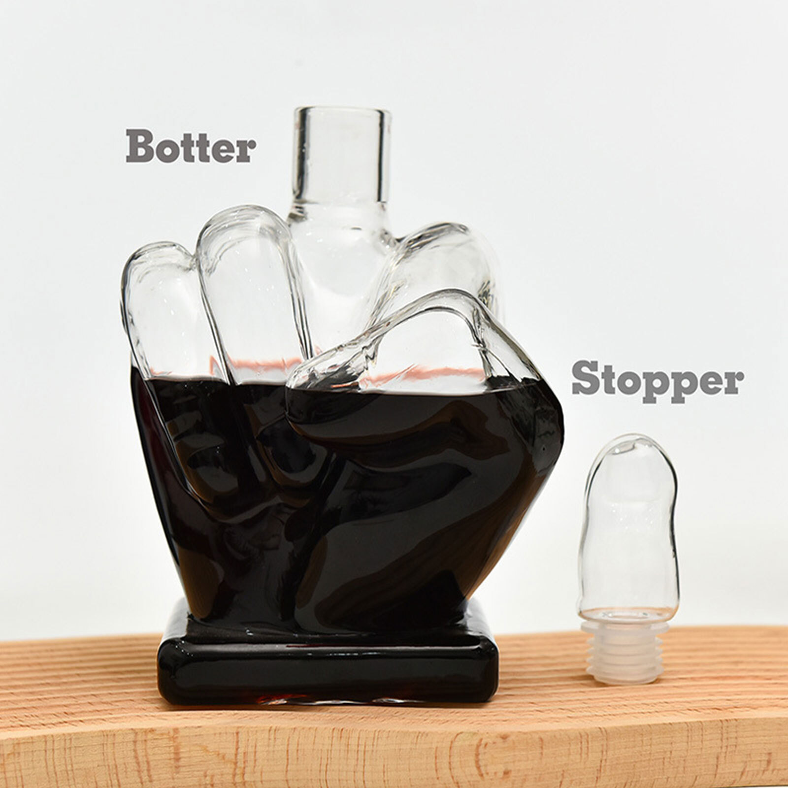 "Unique Middle Finger Wine Decanter 1000ml Airtight Seal Men's Gift ...