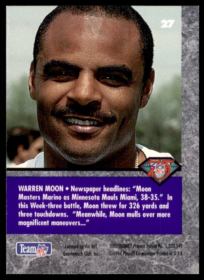 1994 Playoff Contenders Warren Moon Minnesota Vikings #27 | eBay