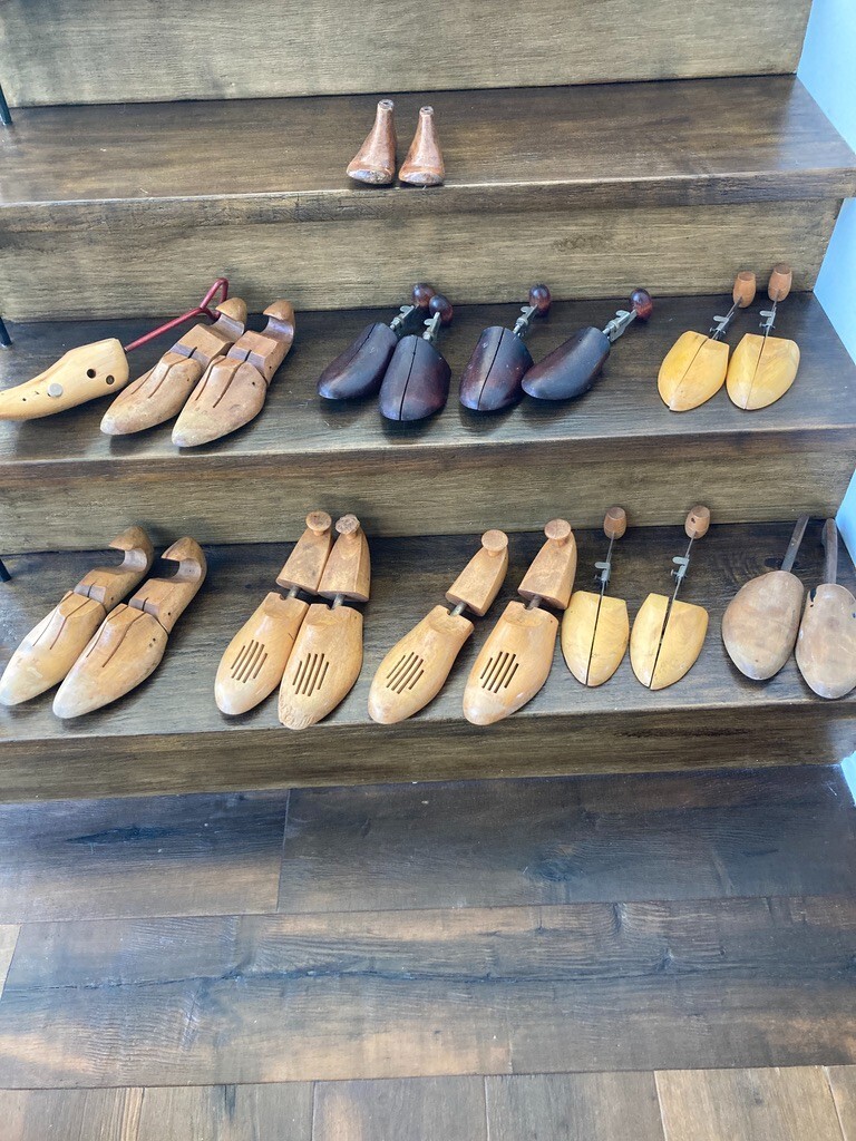 vintage wood shoe forms used in 1950 shoe store - Gem