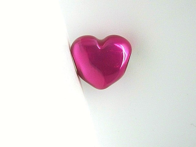 Authentic Pandora #799291C03 Sterling Silver Metallic Pink Heart Charm ...