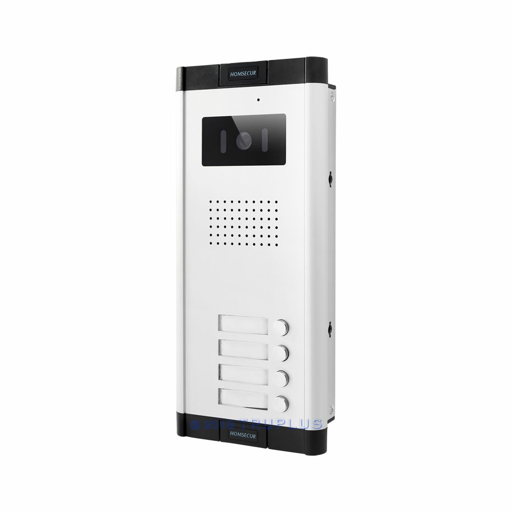 4.3'' 4-Apartments Video Communal Entry Intercom with Lock Release & HD ...