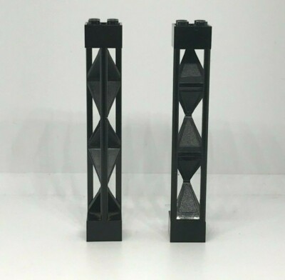 LEGO : 2x Support 2 x 2 x 10 Type 1 - Réf 30517 noir - Set 7237 10027 ...