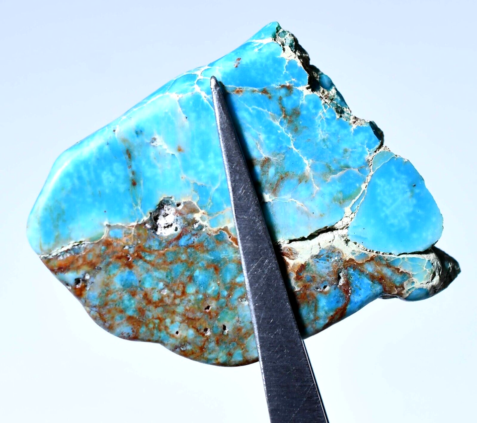 Natural Blue Ridge Turquoise 87.5 Ct Polished Slab Untreated Certified ...