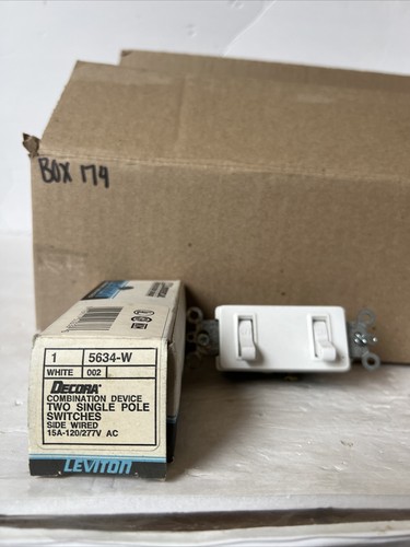 Leviton 5634-W Two Single-pole Switches White Side Wired | eBay