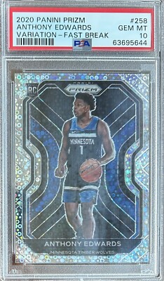 Anthony Edwards Rookie Card 2020 Panini Prizm Variation Fast Break PSA ...