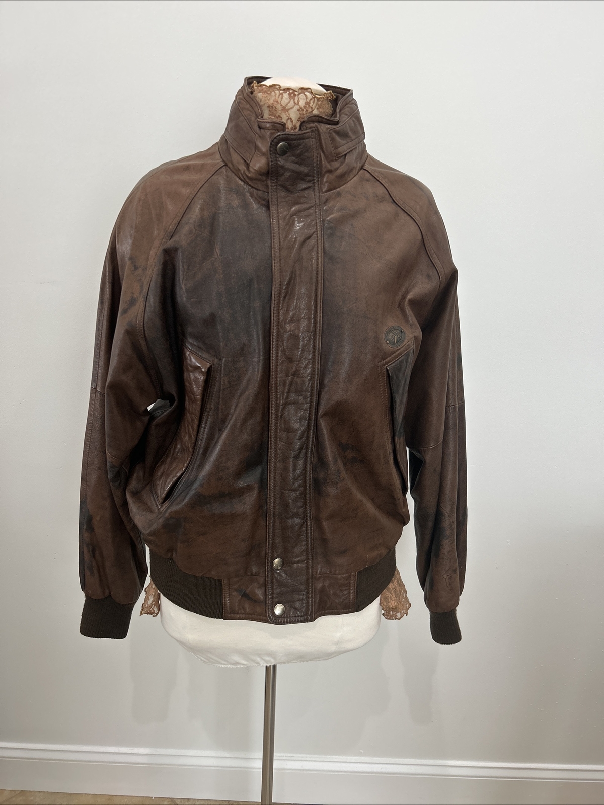 Retro 40s Hunting Horn LARGE Classics Brown Leather Bomber Aviator ...