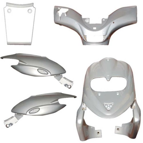 KIT CARENE CARENA ARGENTO 5 PEZZI COMPLETA GILERA 50 STALKER DT 1996/ ...