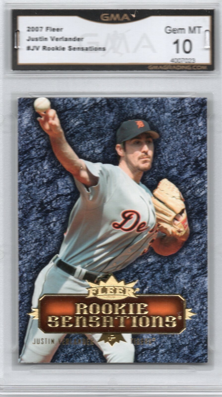 2007 FLEER ROOKIE SENSATIONS JUSTIN VERLANDER ROOKIE CARD NEW YORK METS ...