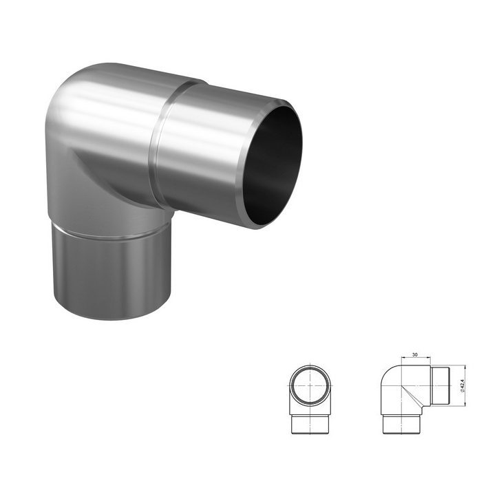 Edelstahl Steckfitting 90 Grad Rohrverbinder Fitting Verbinder 42,4 ...