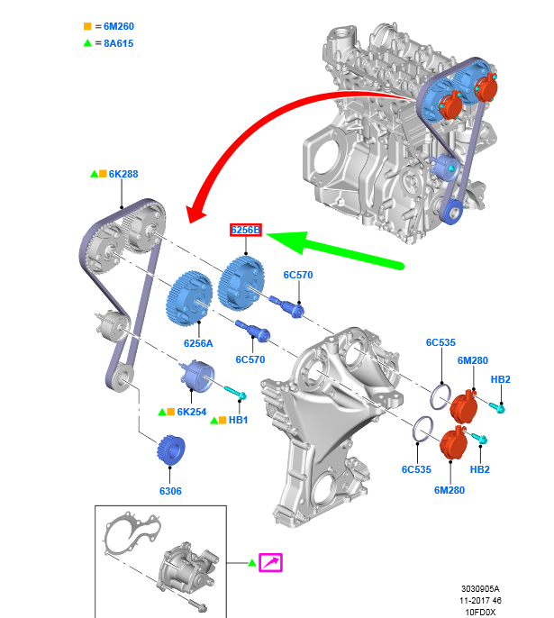 FORD ECOSPORT MK2 BK Auslassnockenwellen-Antriebszahnrad 1812162 NEU ...
