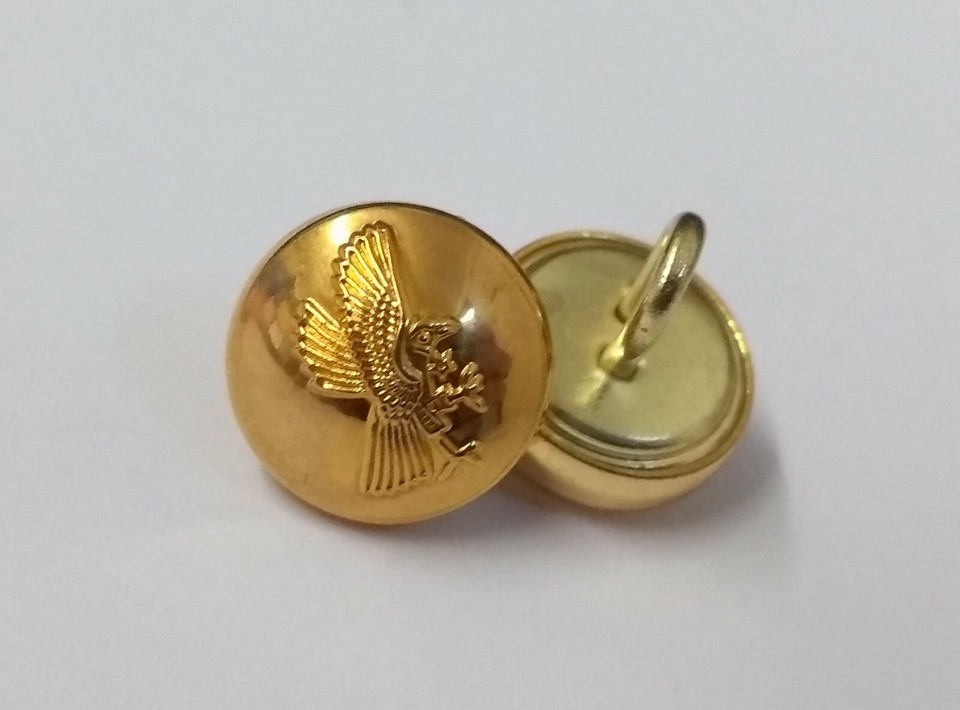 Military Bird & Star Insignia Dress Uniform Small Ring Back Chinstrap ...