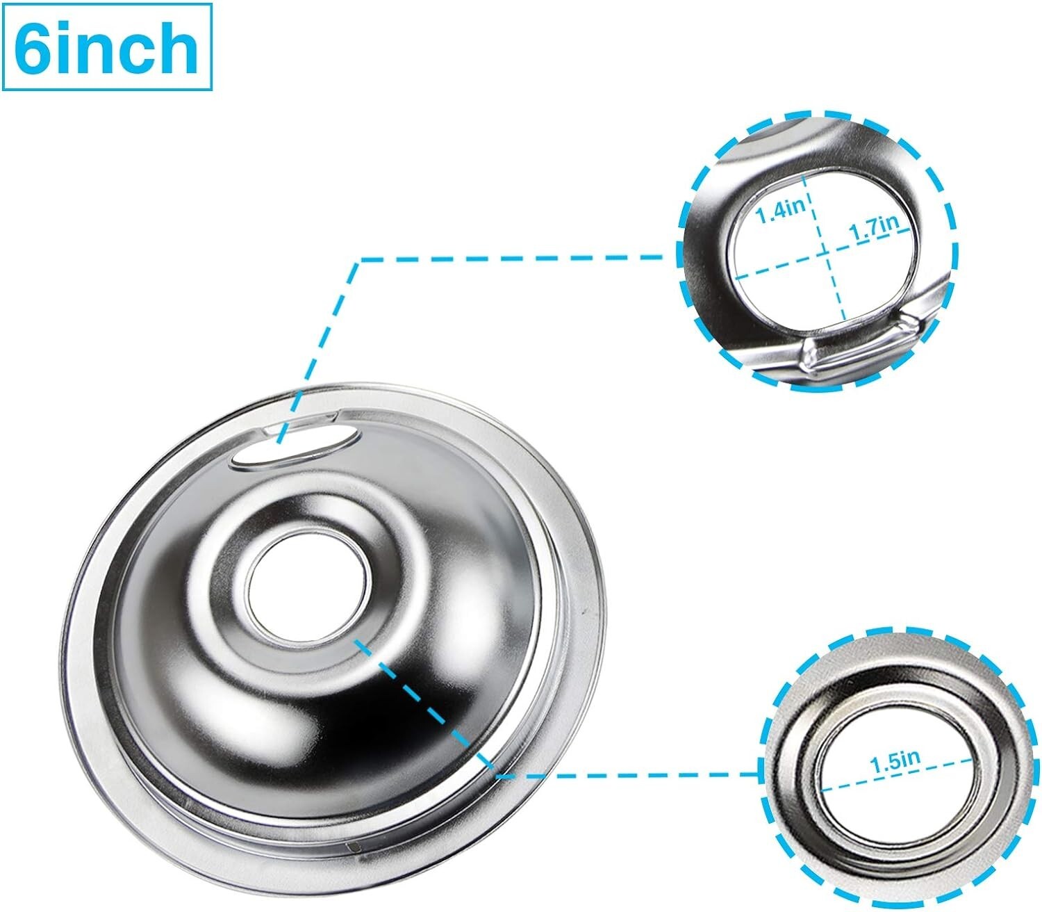 316048413 316048414 Frigidaire Replacement Drip Pan Set, Two 6-Inch ...