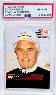 1991 Pro Set Racing #12 Roger Penske Signed Rookie Card Autograph RC ...