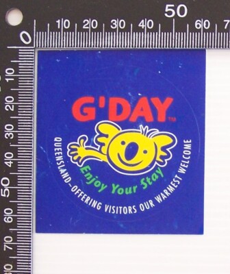 VINTAGE G'DAY QUEENSLAND TRAVEL SOUVENIR CAR TRUCK CARAVAN SCOOTER ...