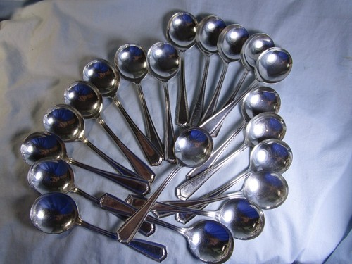 20 Oneida Hotel Silver Plate Soup Spoons Flatware Lot | eBay