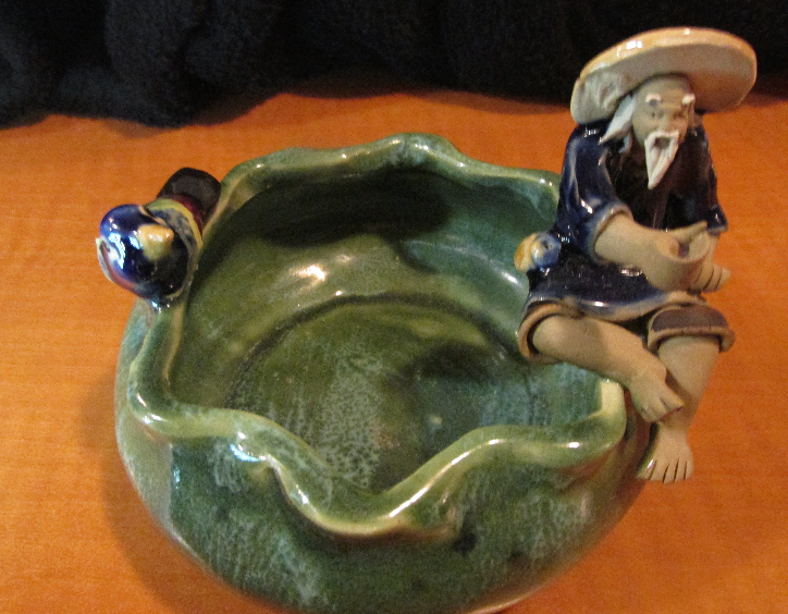 Chinese ceramic glazed FF Fishermen's Fortune basin bowl | eBay