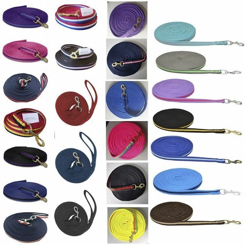 22 Colours Soft Padded Long Lunge Line Lunging Rein Pony Horse Training ...