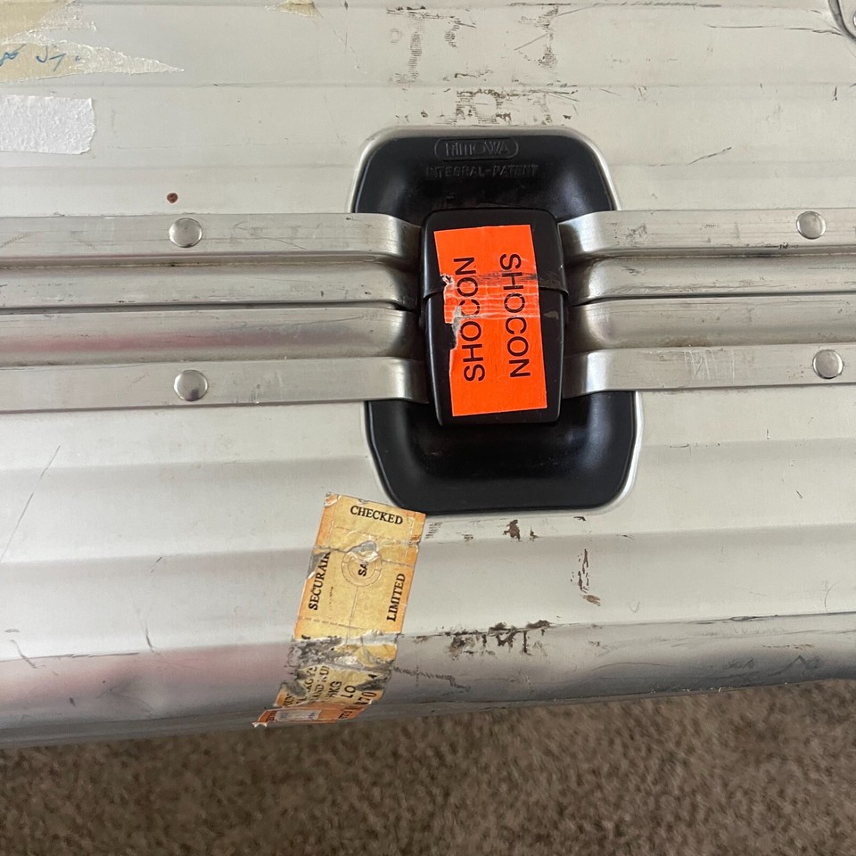 Vintage Rimowa Large Suitcase Two Wheeled Silver Aluminum Trunk Made in ...