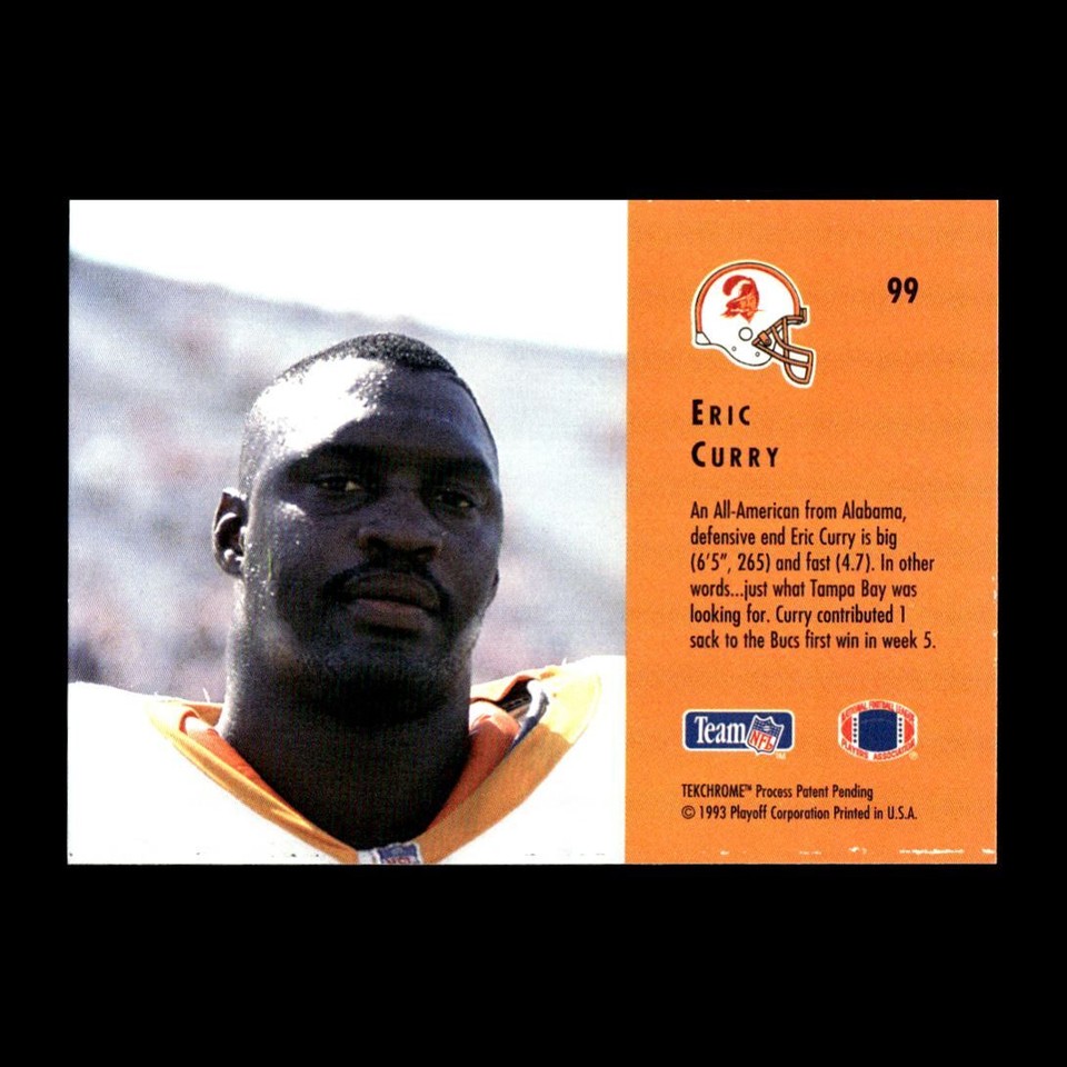 Eric Curry 1993 Playoff Contenders Rookie Tampa Bay Buccaneers #99 ...