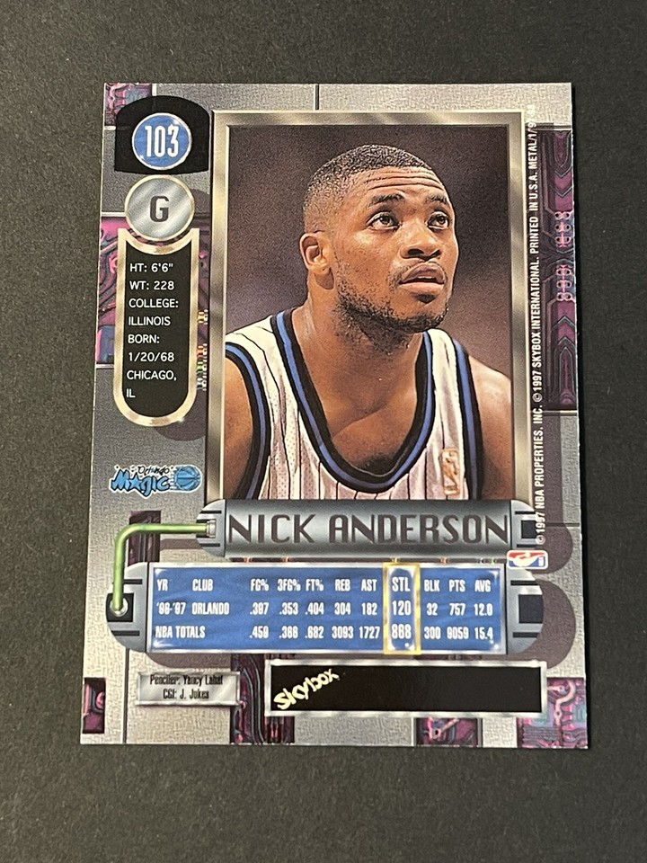 1997-98 Metal Universe Nick Anderson #103 Orlando Magic | eBay